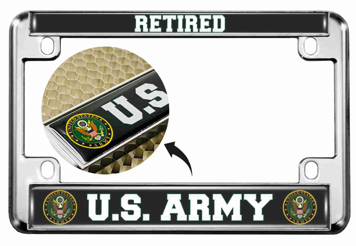 U.S. Army Retired Patriotic Motorcycle License Plate Frame - Best ...