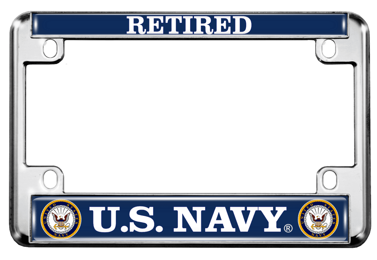 U.S. Navy Retired Patriotic Motorcycle License Plate Frame - Best ...