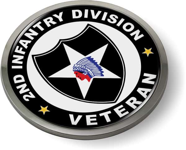 2nd Infantry Division Veteran US Army Emblem - BestLicensePlateFrames.com