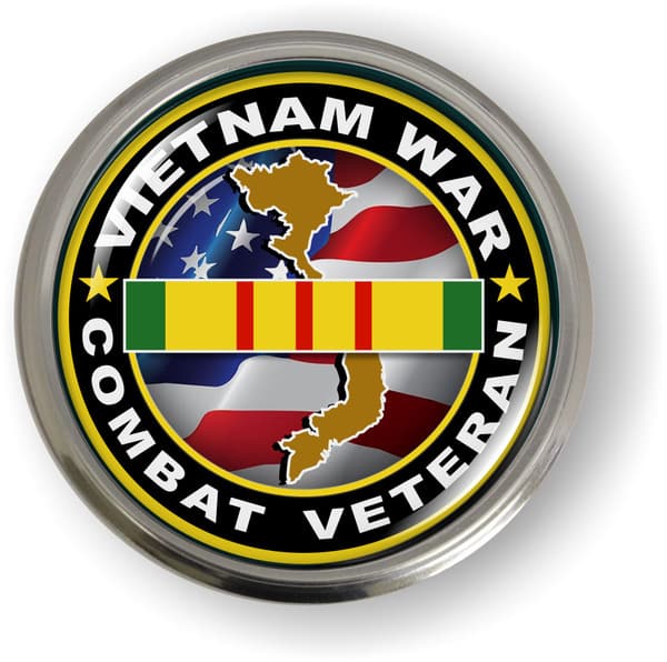 Vietnam War Combat Veteran Emblem - BestLicensePlateFrames.com