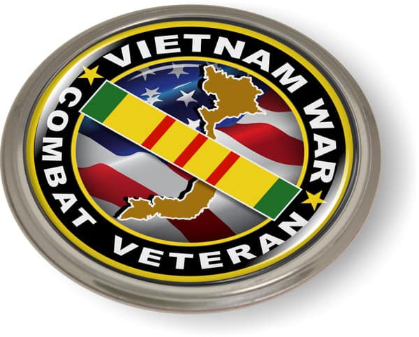 Vietnam War Combat Veteran Emblem - BestLicensePlateFrames.com