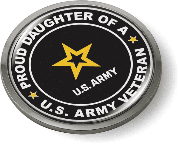 Proud Daughter of a U.S. Army Veteran Emblem - BestLicensePlateFrames.com