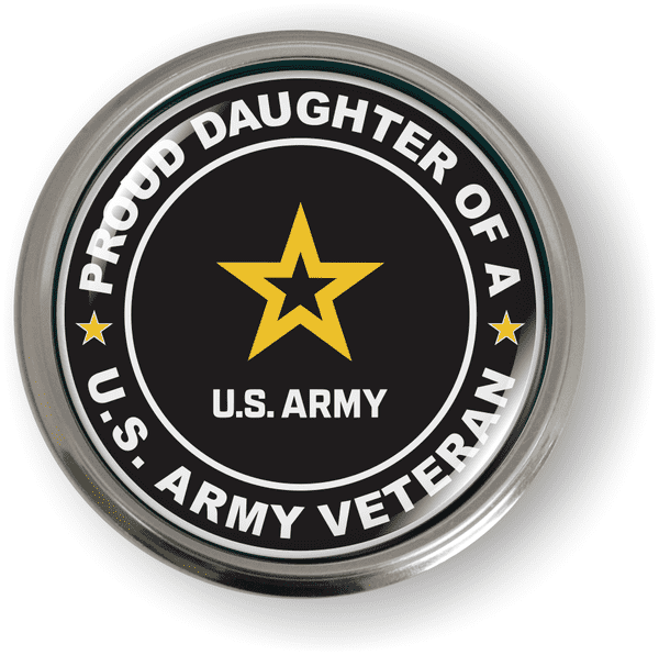 Proud Daughter of a U.S. Army Veteran Emblem - BestLicensePlateFrames.com