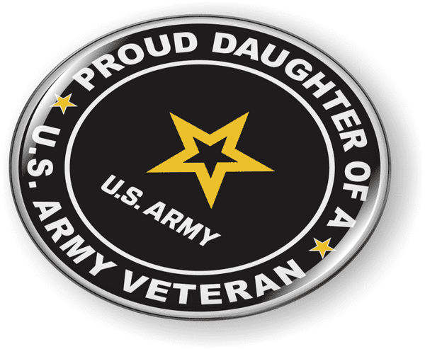 Proud Daughter of a U.S. Army Veteran Emblem - BestLicensePlateFrames.com