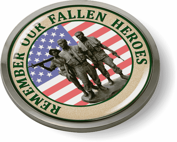 Remember Fallen Heroes Emblem - BestLicensePlateFrames.com