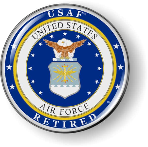 U.S. Air Force Retired Emblem - BestLicensePlateFrames.com