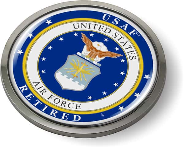 U.S. Air Force Retired Emblem - BestLicensePlateFrames.com
