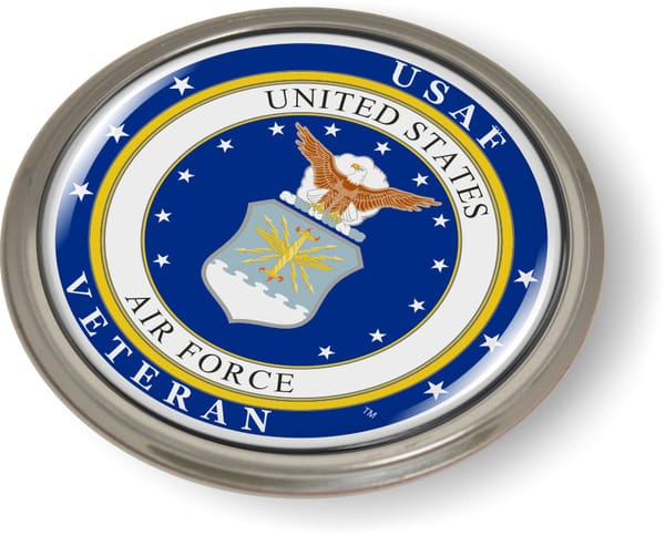 U.S. Air Force Veteran Emblem - BestLicensePlateFrames.com