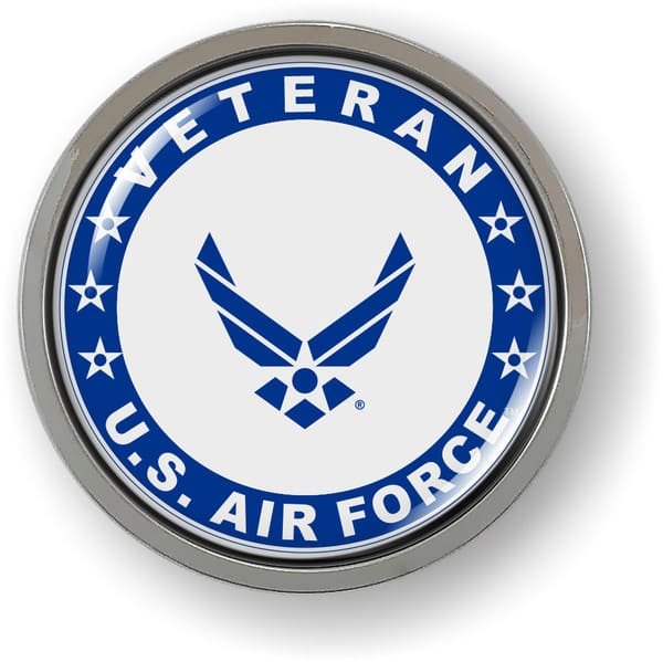 U.S. Air Force Veteran Symbol Domed Emblem - BestLicensePlateFrames.com