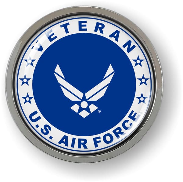 U.S. Air Force Veteran Symbol Domed Emblem - BestLicensePlateFrames.com