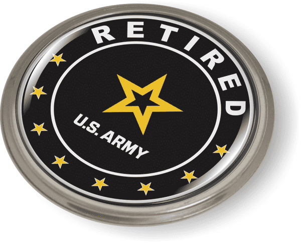U.S. Army Retired Emblem - BestLicensePlateFrames.com