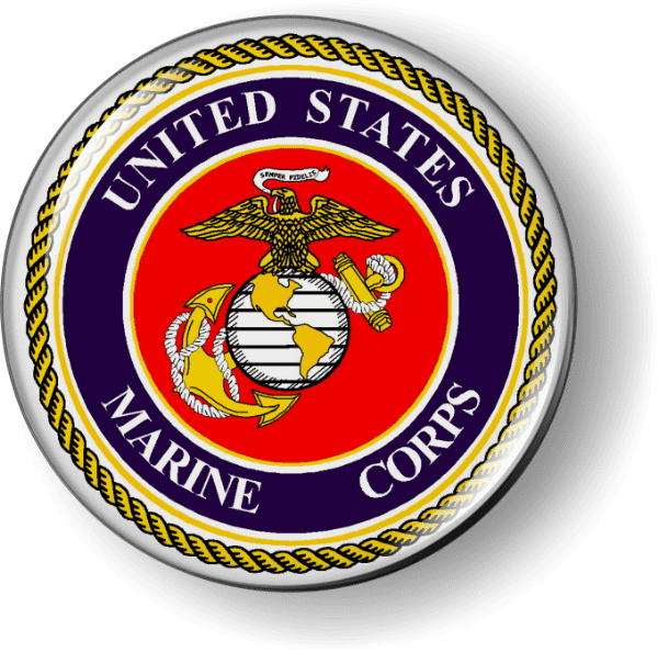 U.S. Marine Corps Emblem (bl/r) - BestLicensePlateFrames.com