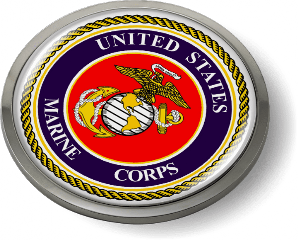 U.S. Marine Corps Emblem (bl/r) - BestLicensePlateFrames.com