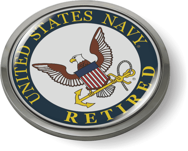 U.S. Navy Retired Eagle and Anchor Emblem - BestLicensePlateFrames.com