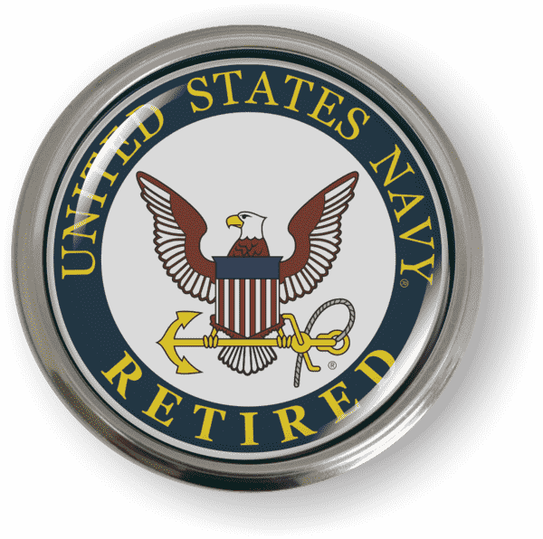 U.S. Navy Retired Eagle and Anchor Emblem - BestLicensePlateFrames.com