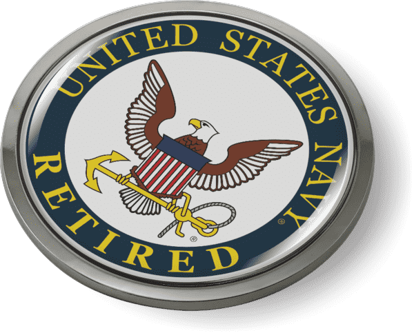 U.S. Navy Retired Eagle and Anchor Emblem - BestLicensePlateFrames.com