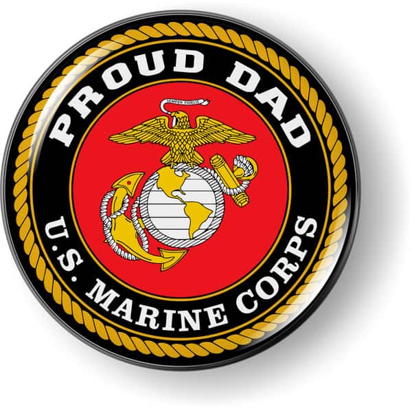 USMC Proud Dad Emblem - BestLicensePlateFrames.com