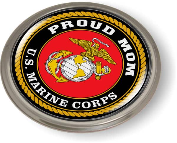 USMC Proud Mom Emblem - BestLicensePlateFrames.com