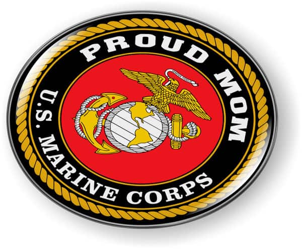 USMC Proud Mom Emblem - BestLicensePlateFrames.com