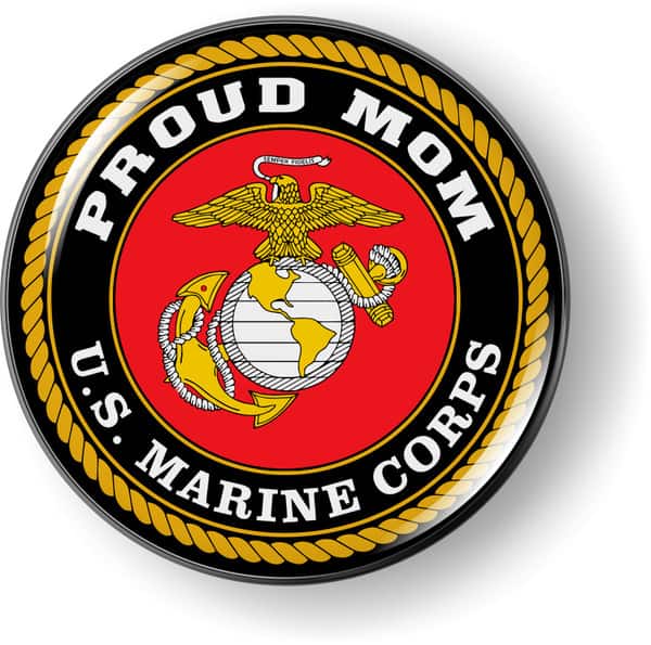 USMC Proud Mom Emblem - BestLicensePlateFrames.com