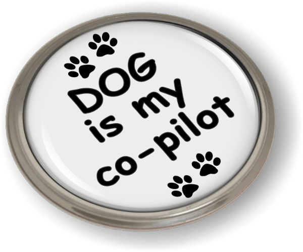 Dog is My Co-Pilot Emblem - Best License Plate Frames