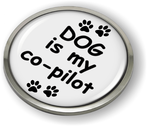 Dog is My Co-Pilot Emblem - Best License Plate Frames