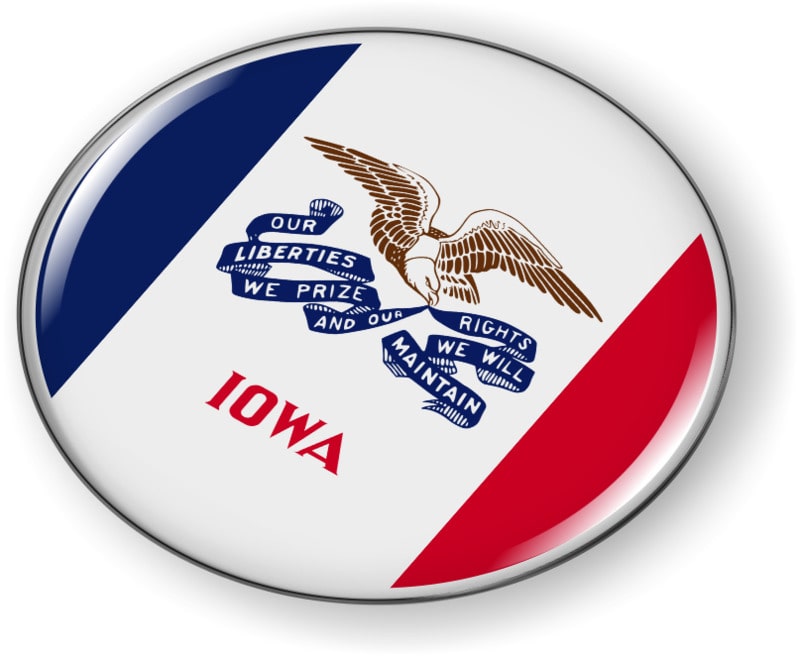 Iowa - State Flag Emblem - Best License Plate Frames