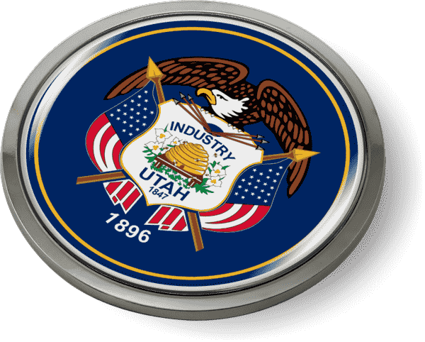 Historic Utah State Flag Emblem - Best License Plate Frames