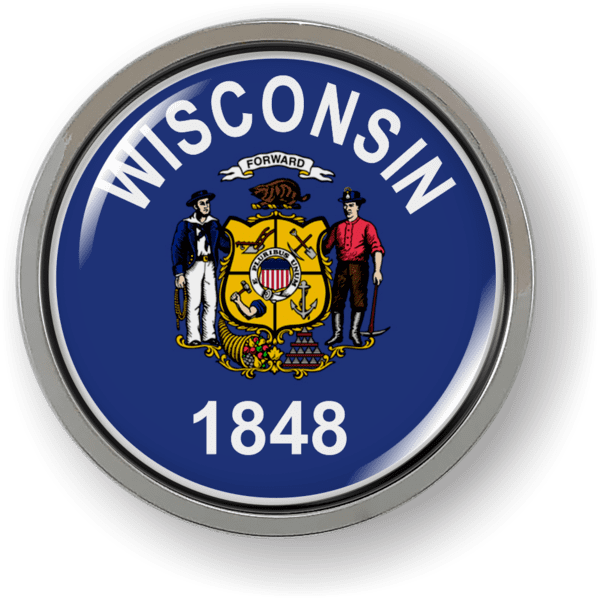 Wisconsin - State Flag Emblem - Best License Plate Frames