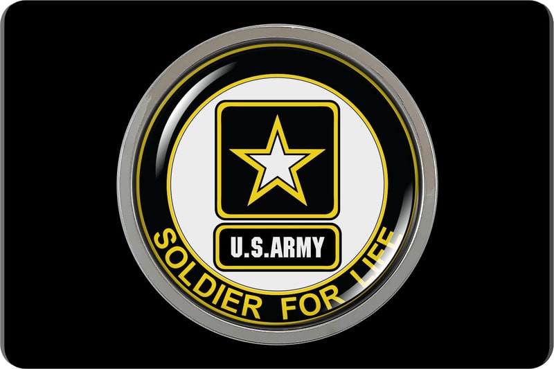 U.S. Army Soldier for Life - Tow Hitch Cover with Chrome Emblem