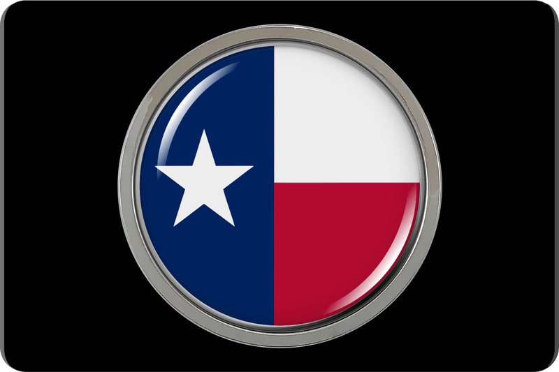Flag of Texas, The Lone Star Flag - Tow Hitch Cover with Chrome Emblem