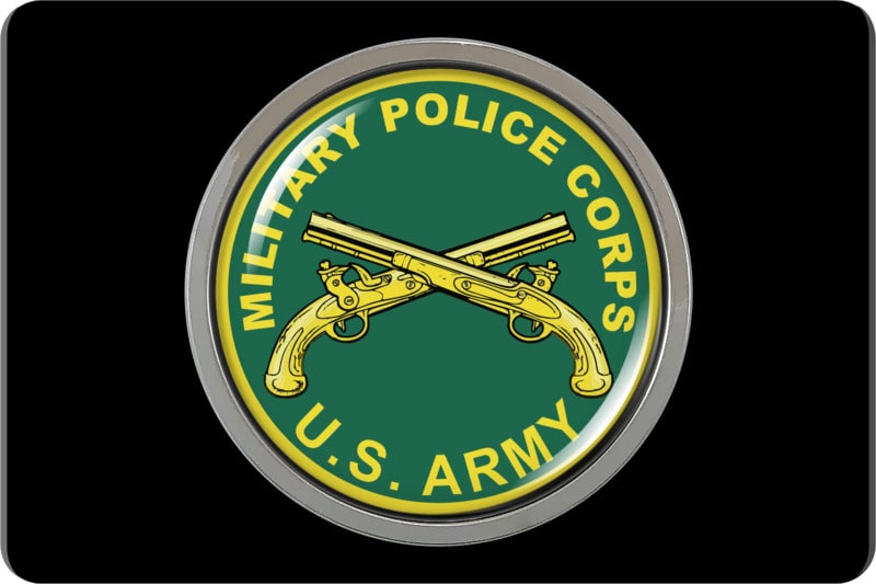 U.S. Army Military Police Corps - Tow Hitch Cover with Chrome Emblem