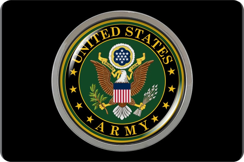 U.S. Army - Tow Hitch Cover with Chrome Emblem