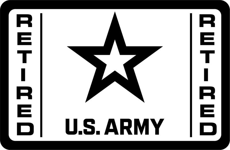 U.S. Army Retired with Star Logo (WB) - Tow Hitch Cover - Best License ...