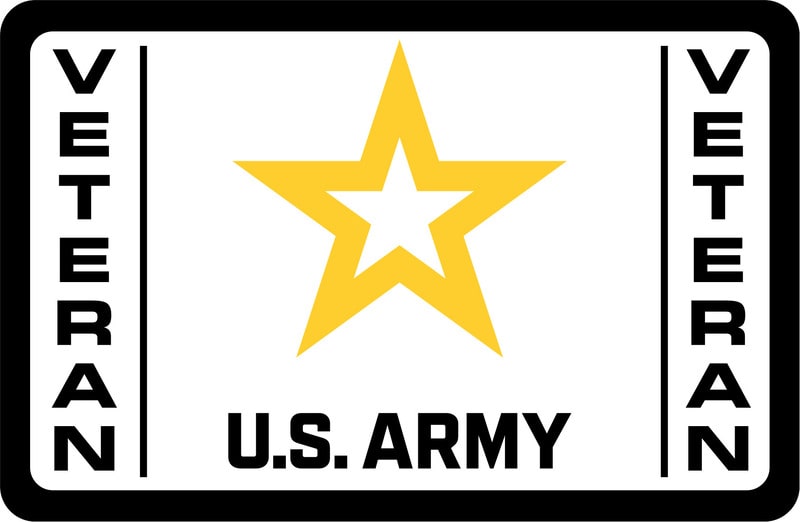 U.S. Army Veteran with Star Logo (Color) - Tow Hitch Cover