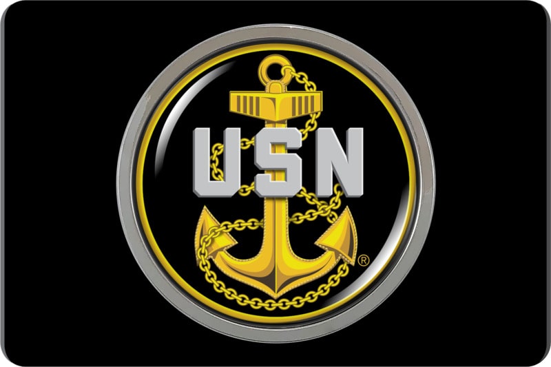 U.S. Navy USN - Tow Hitch Cover with Chrome Emblem