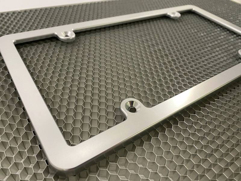 CNC Machined Aluminum License Plate Frame - Slim Line (Silver)
