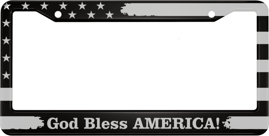 God Bless America! - Aluminum Car License Plate Frames