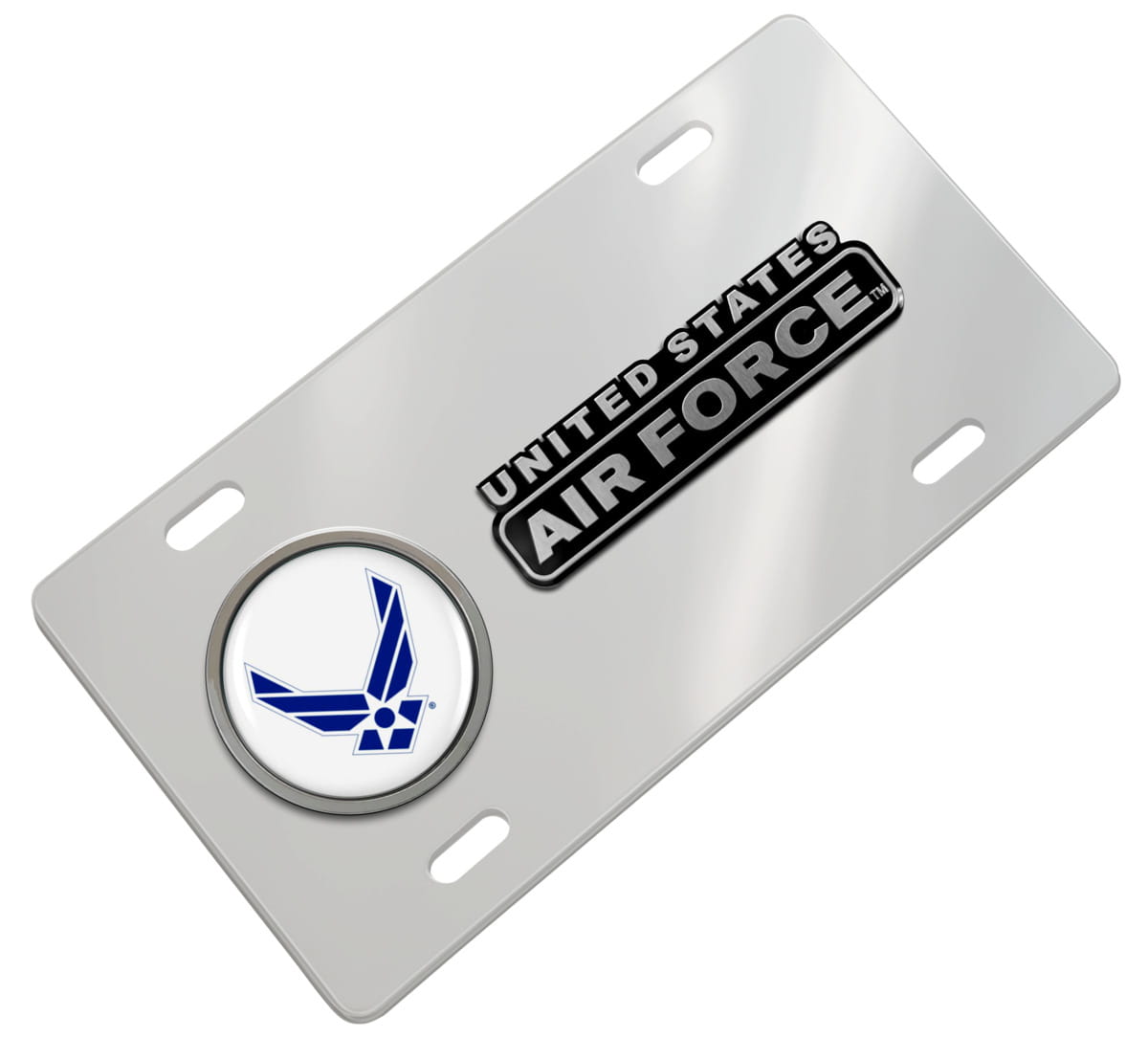 U.S. Air Force License Plate - Stainless Steel 6x12 with Emblem