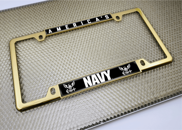 America's Navy Patriotic Car Metal License Plate Frame (BW) - Best ...