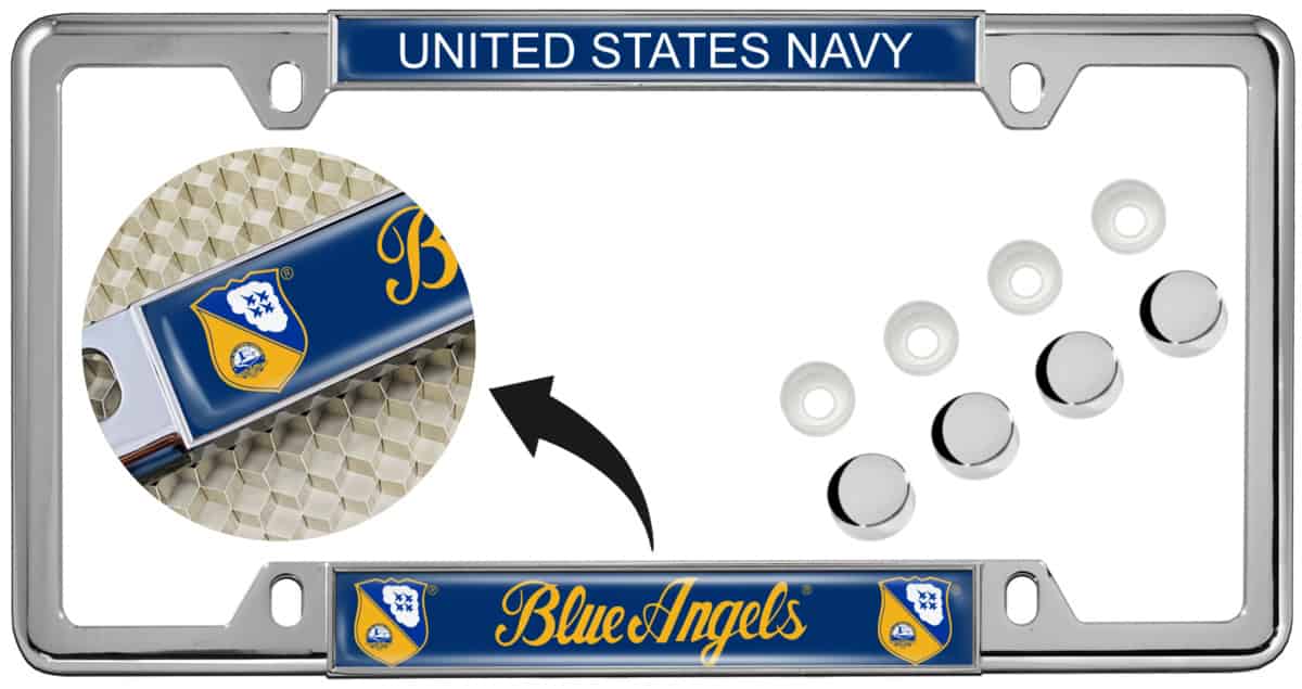 U.S. Navy Blue Angels Patriotic Car Metal License Plate Frame (BW ...