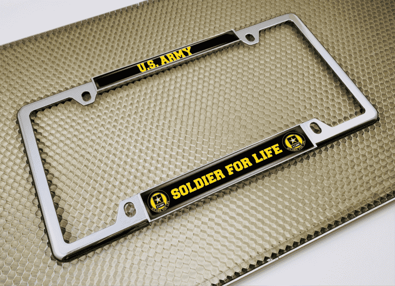 U.S. Army Soldier for Life Patriotic Car Metal License Plate Frame ...