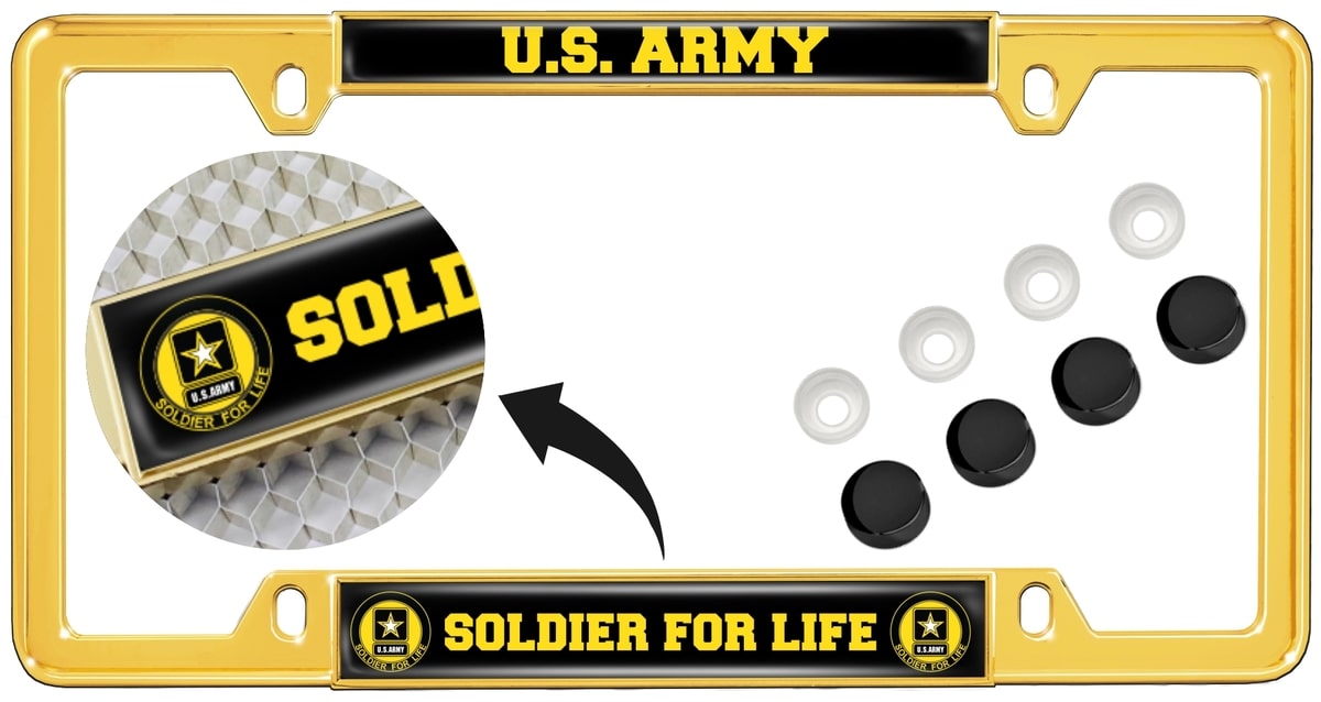 U.S. Army Soldier for Life Patriotic Car Metal License Plate Frame ...