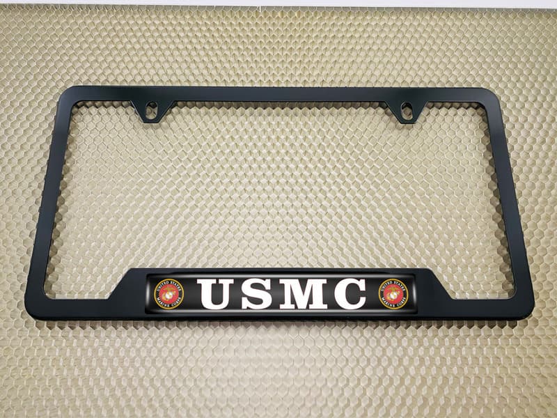 USMC Patriotic Stainless Steel 2-hole Car License Plate Frame - Best ...