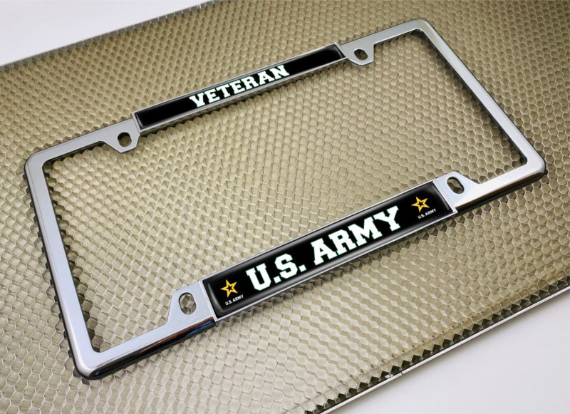 U.S. Army Veteran with Star Logo Patriotic Car Metal License Plate ...