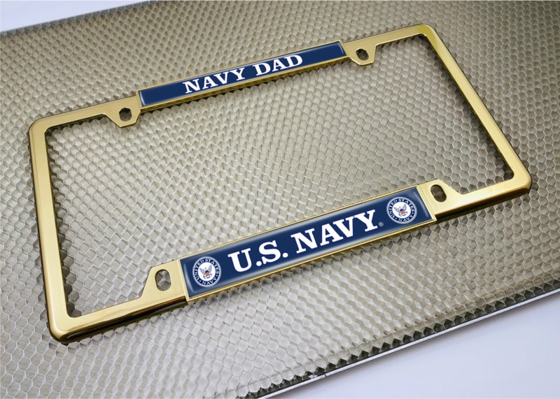 U.S. Navy Dad - Patriotic Car Metal License Plate Frame (wb ...