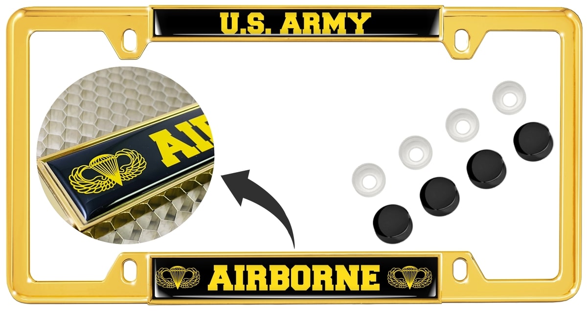 U.S. Army Airborne Patriotic Car Metal License Plate Frame - Best ...