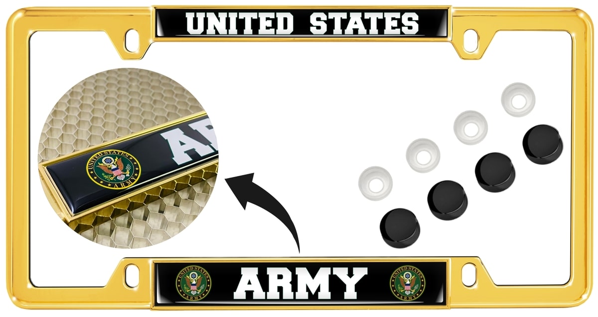 U.S. Army Patriotic Car Metal License Plate Frame - Best License Plate ...