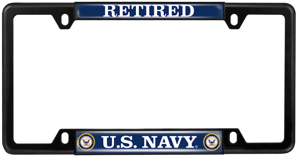 U.S. Navy Retired - Patriotic Car Metal License Plate Frame - Best ...