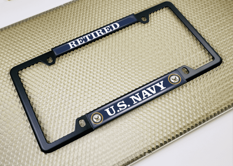 U.S. Navy Retired - Patriotic Car Metal License Plate Frame - Best ...